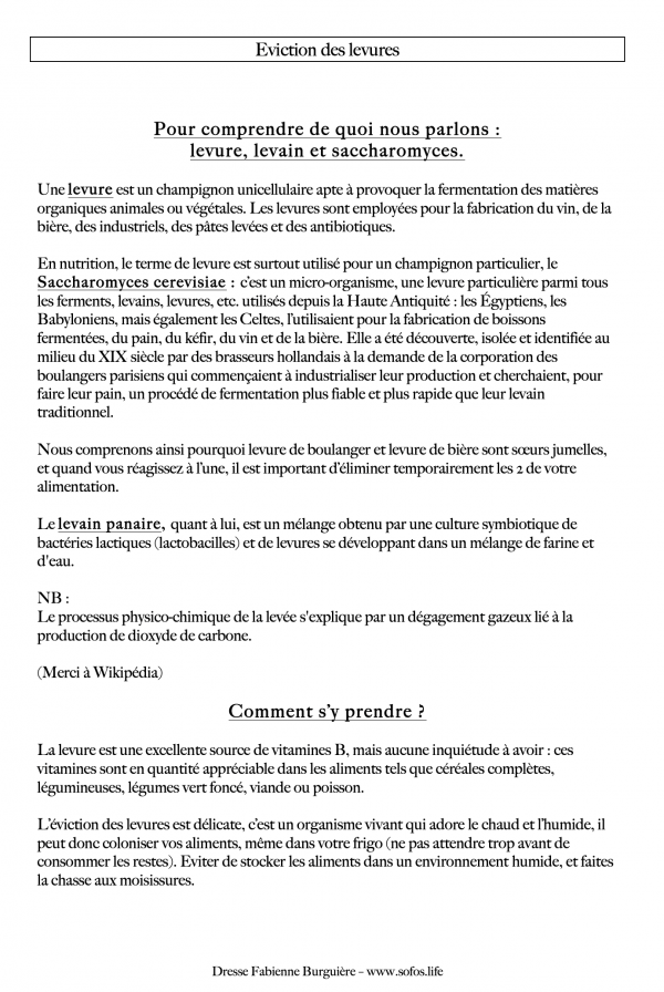 Intolérance aux levures - Médecine Intégrée
